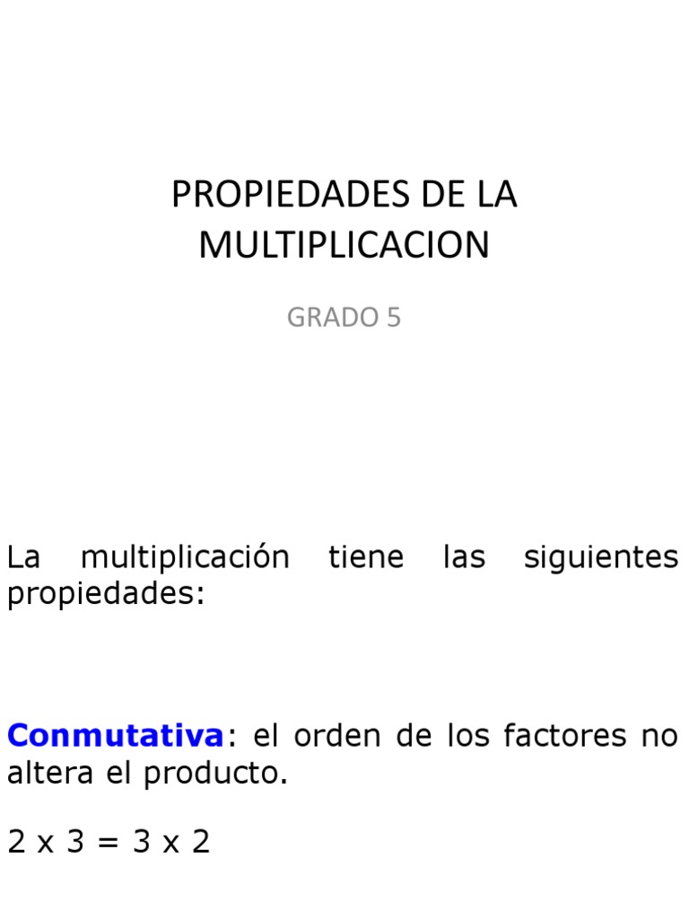Propiedades de La Multiplicacion | PDF | Multiplicación | Aritmética