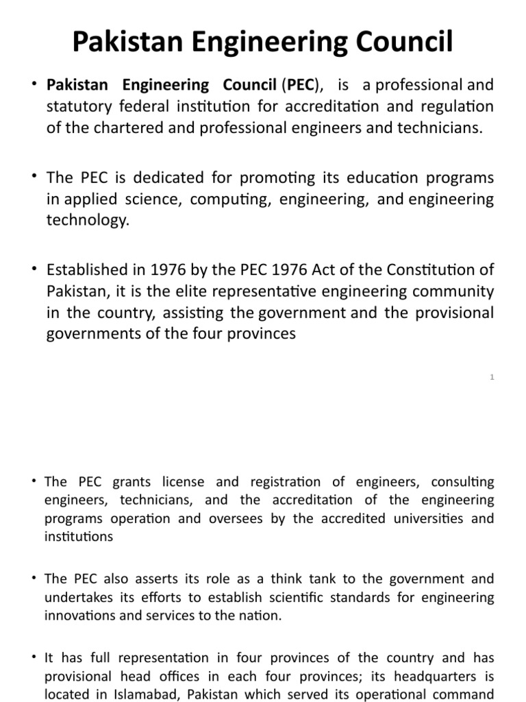 Pakistan Engineering Council | PDF | Engineer | Engineering