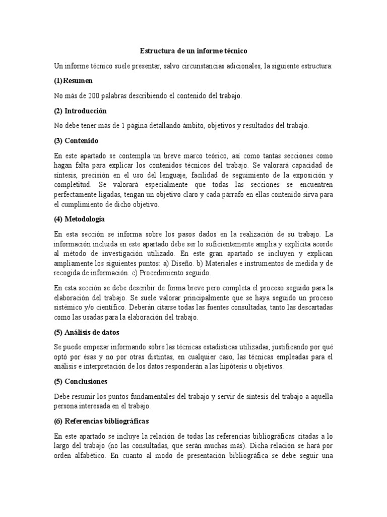 Estructura de Un Informe | PDF | Citación | Estadísticas