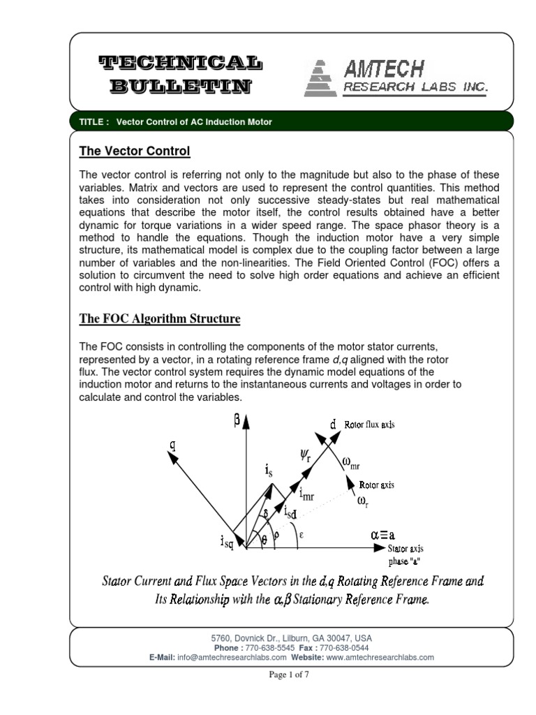Vector Control of AC Induction Motor | PDF | Electric Motor ...