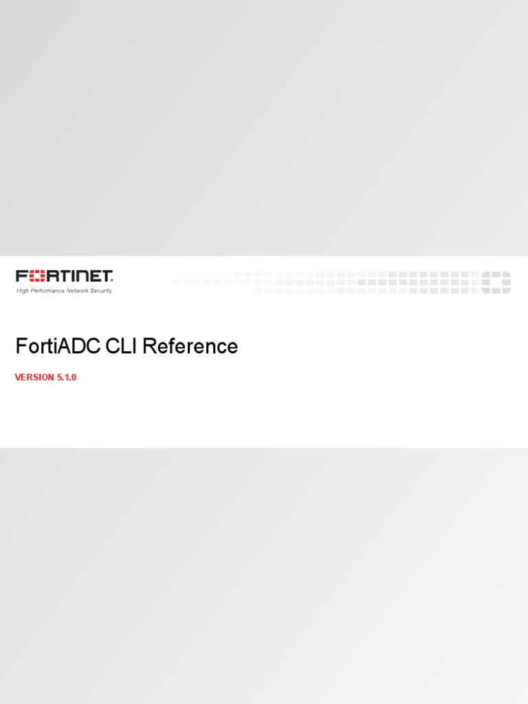 Fortiadc 5.1.0 Cli Reference PDF | PDF | Command Line Interface | Ip Address
