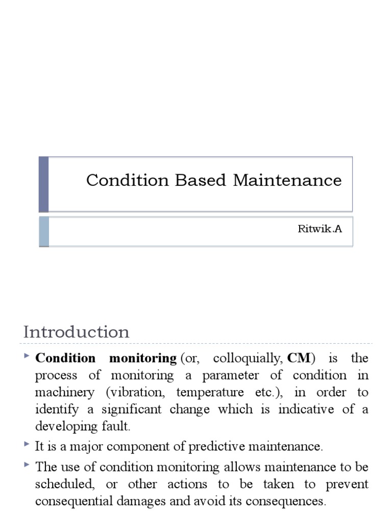 Condition Based Maintenace | PDF | Electrical Engineering | Applied And ...