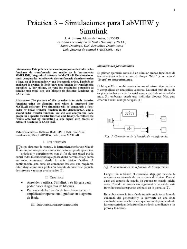 Práctica 3 - Simulaciones para LabVIEW y Simulink PDF | PDF | Función ...