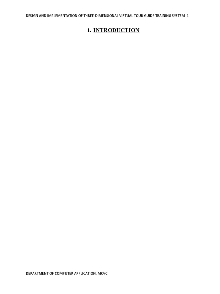 Design and Implementation of Three-Dimensional Virtual Tour Guide Training System 1 | PDF