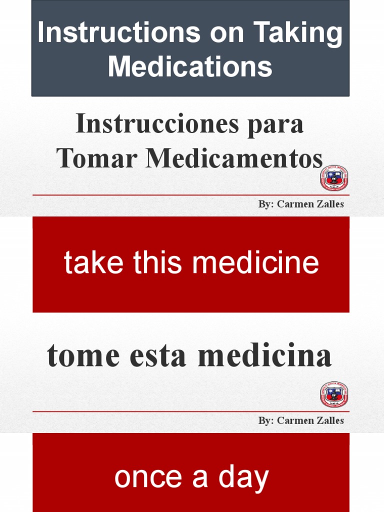 Instructions On Taking Medications | PDF