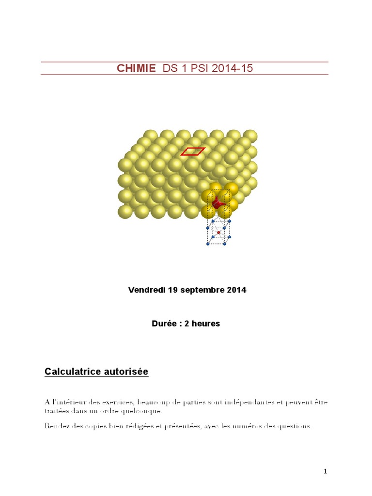 ds1 Enonce | PDF | Laiton | Bronze