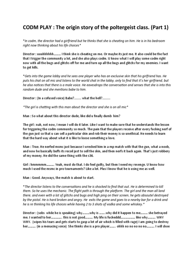 CODM PLAY: The Origin Story of The Poltergeist Class. (Part 1) | PDF