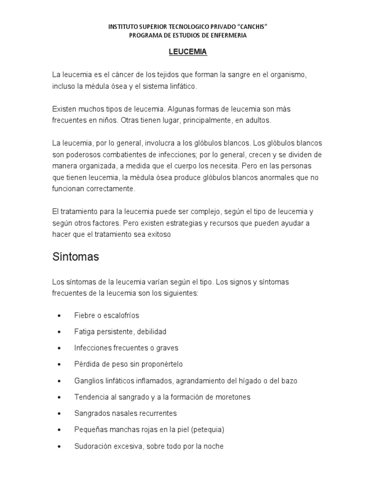 LEUCEMIA | PDF | Leucemia | Leucocito