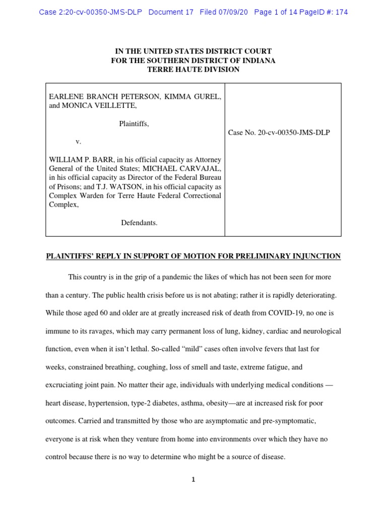 Daniel Lee Execution Health Concerns | PDF | Complaint | Capital Punishment