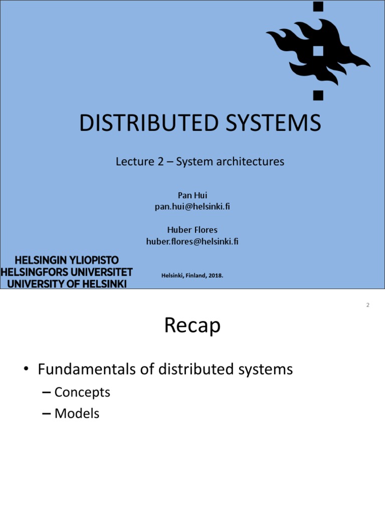 Distributed System Lecture 2 | PDF | Peer To Peer | Client–Server Model