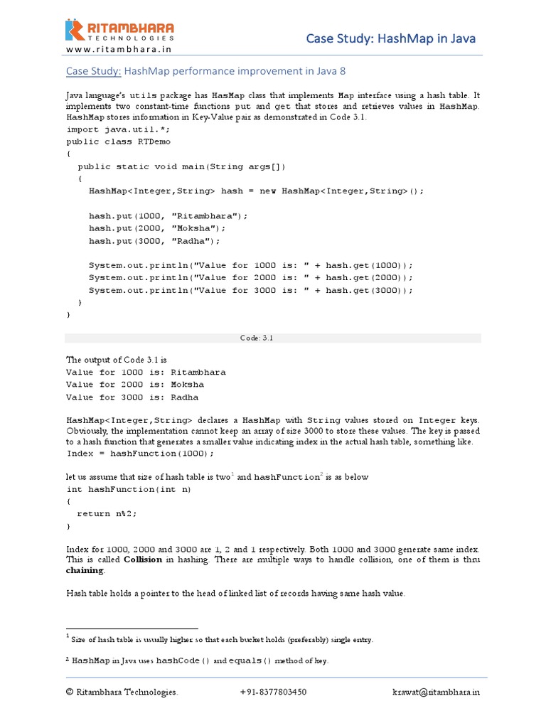 Case Study: Hashmap Performance Improvement in Java 8 | PDF | Discrete Mathematics | Theoretical ...
