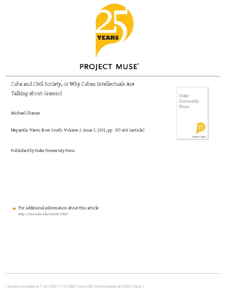 Michael Chanan - Cuba and Civil Society, or Why Cuban Intellectuals Are ...