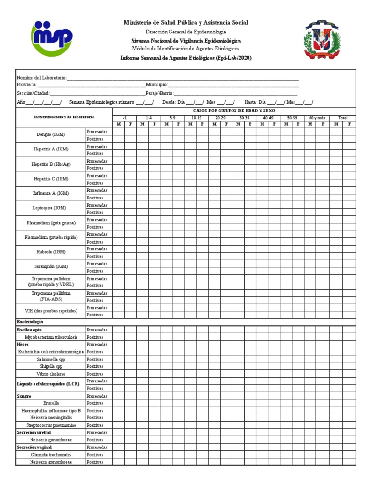 Formulario de Epi-Lab (Version 2020) | PDF | Hospital | Epidemiología