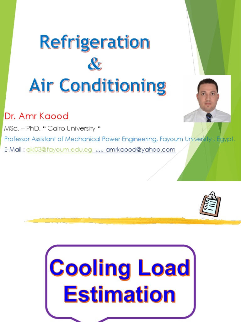 Dr. Amr Kaood's Guide to Calculating Cooling Loads | PDF | Heat ...