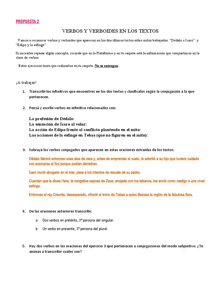 2 - Verbos y Verboides en Los Textos | PDF