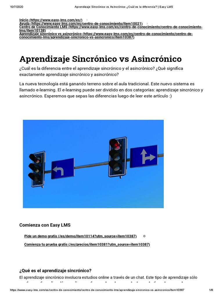 Aprendizaje Sincrónico Vs Asincrónico ¿Cuál Es La Diferencia - Easy LMS ...