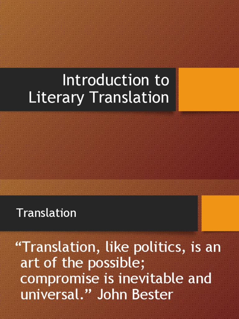 Introduction To Literary Translation | PDF | Translations | Communication