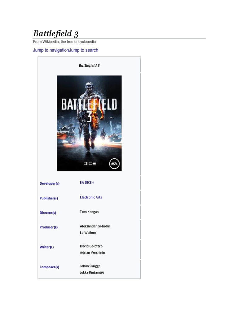 Battlefield 3: Jump To Navigationjump To Search | PDF | Leisure | Unrest