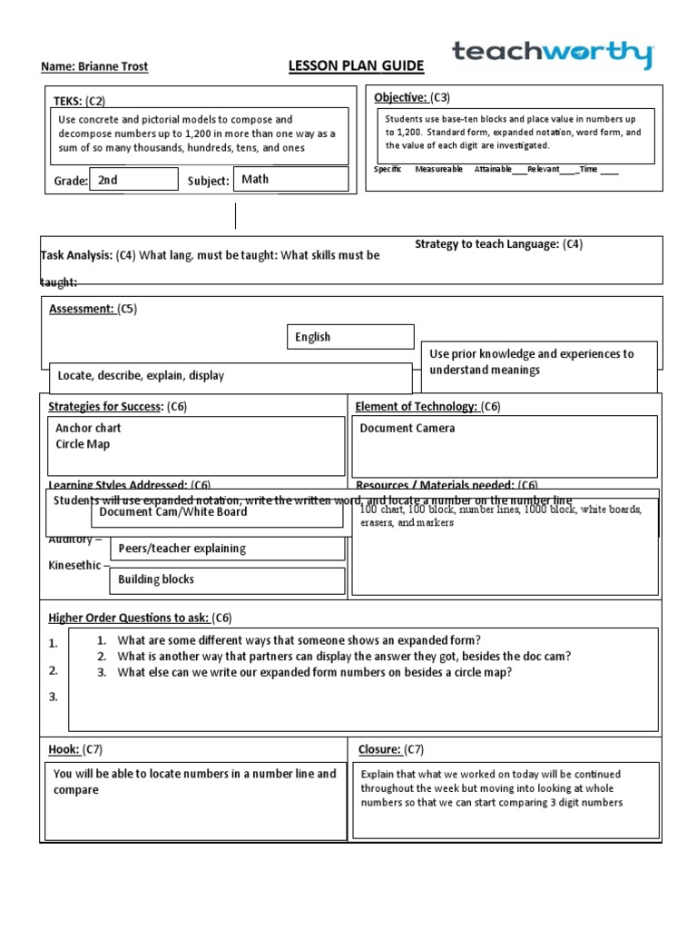Lesson Plan | PDF | Lesson Plan | Cognition