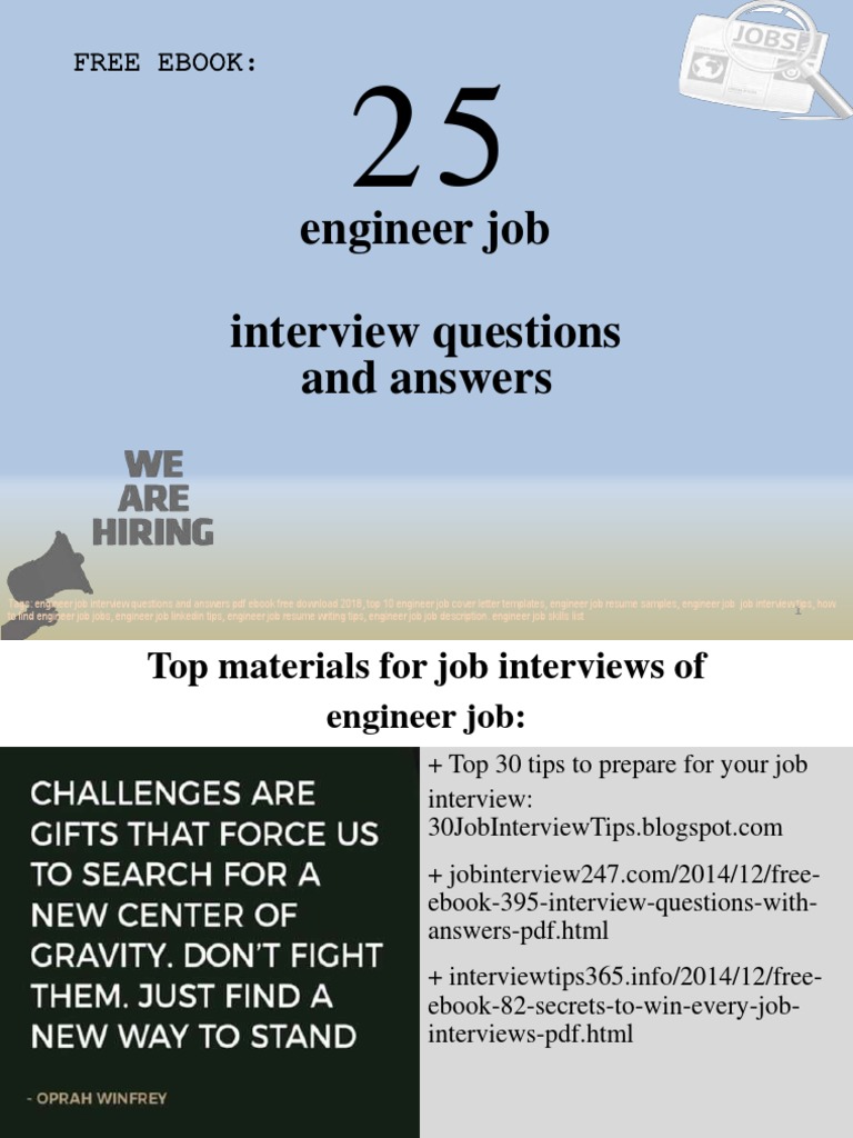 Engineer Interview Prep Guide | PDF | Job Interview | E Books