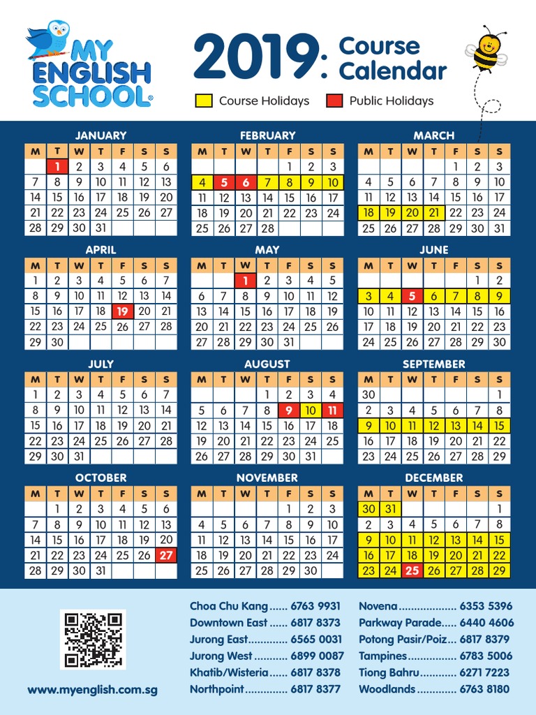 Course Calendar: Course Holidays Public Holidays | PDF
