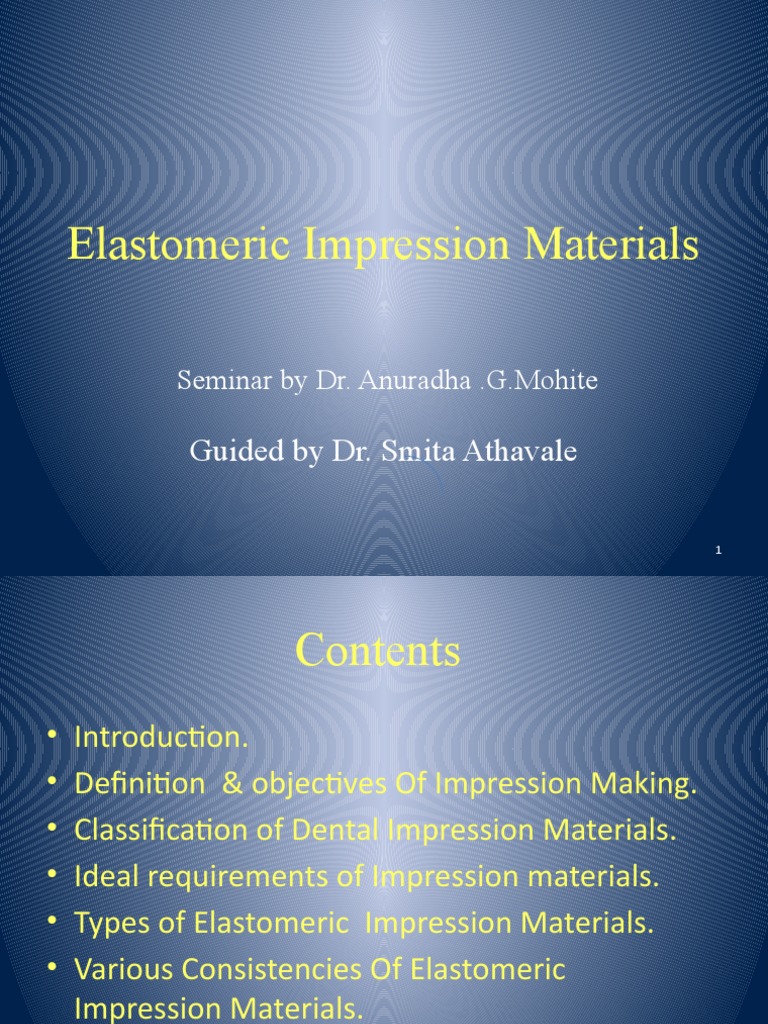 Elastomeric Impression Materials | PDF | Rheology | Strength Of Materials
