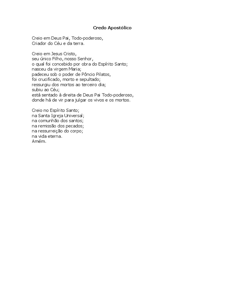 Credo Apostolico PDF | PDF