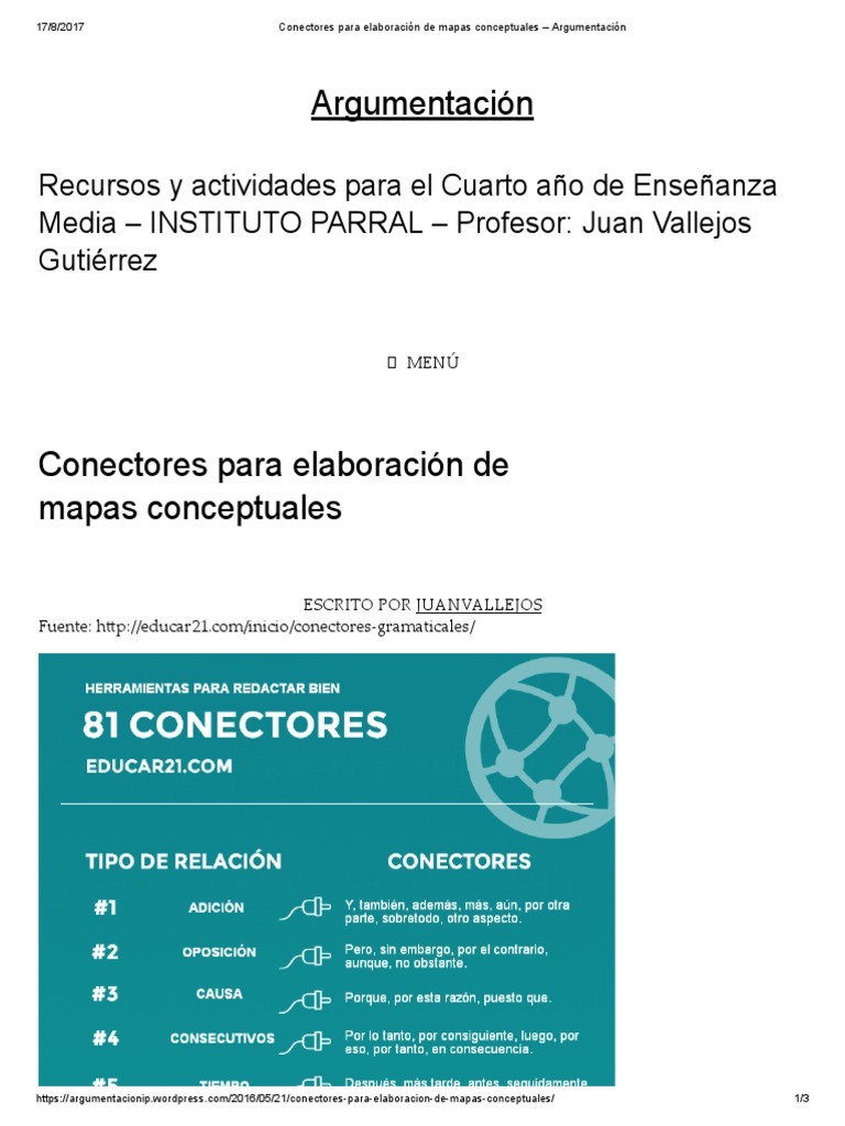 Conectores para mapas conceptuales guía | PDF