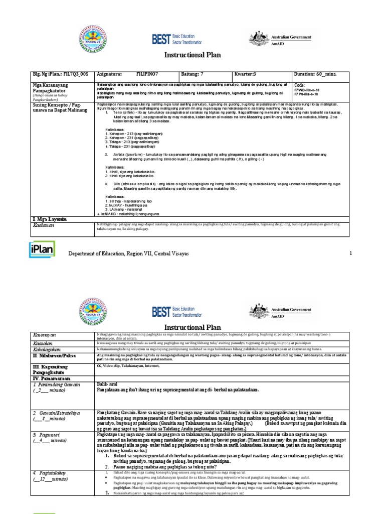 Iplan - Template Style Sheet - Filipino | PDF