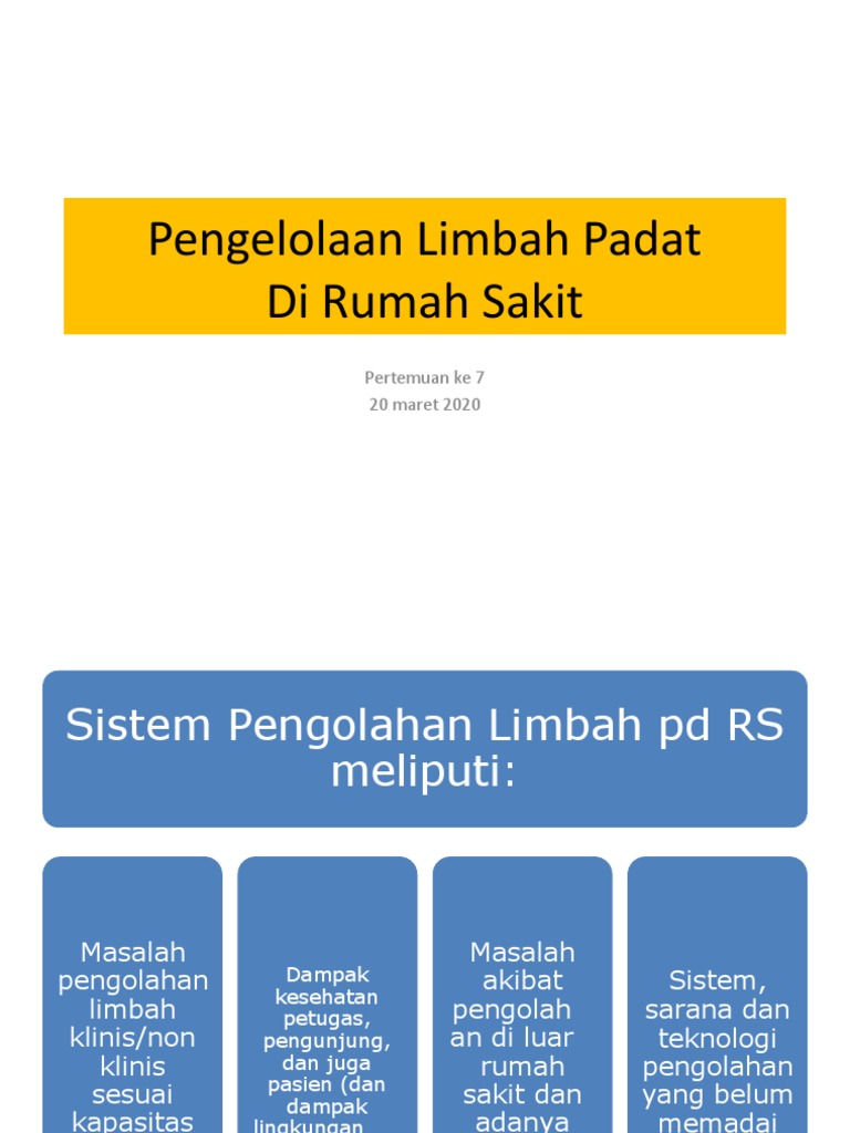 PERTEMUAn 7 Pengelolaan Limbah Padat RS | PDF | Pengembangan Diri | Sains & Matematika
