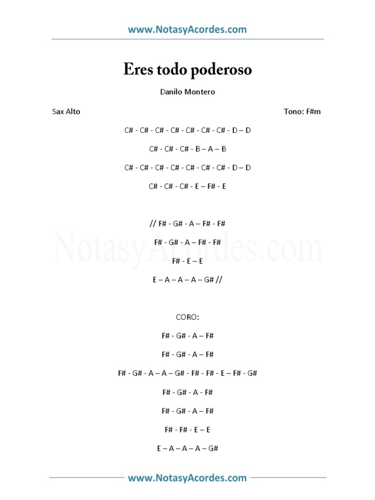 Eres Todo Poderoso Sax Alto Danilo Montero | PDF