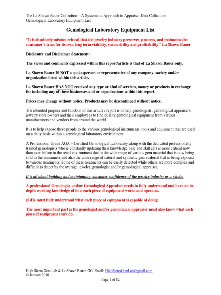 Vdocuments - MX - Gemological Laboratory Equipment List PDF | PDF ...