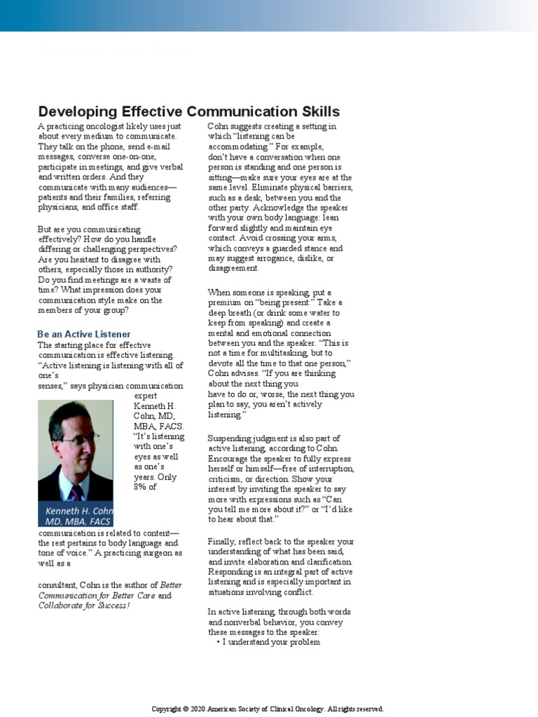 Developing Effective Communication Skills: Strategies For Career ...