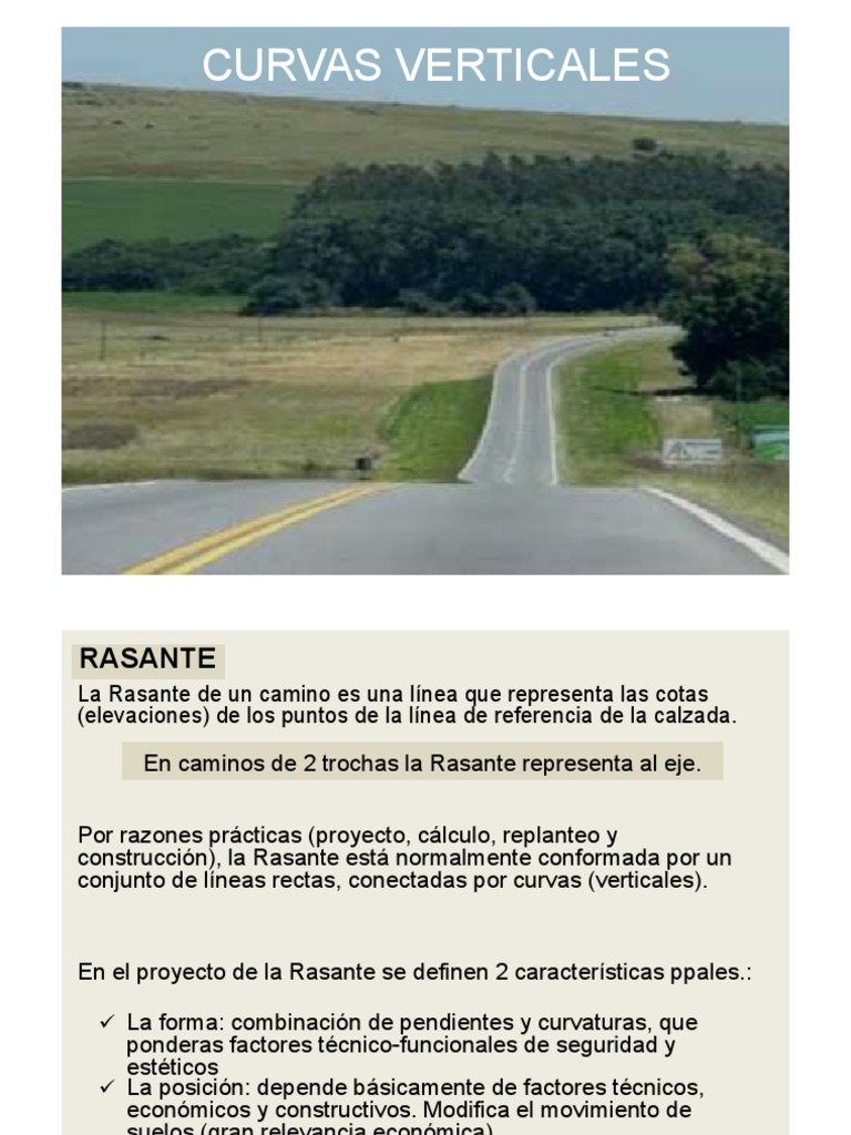 Curvas Verticales | PDF | Curva | Pendiente