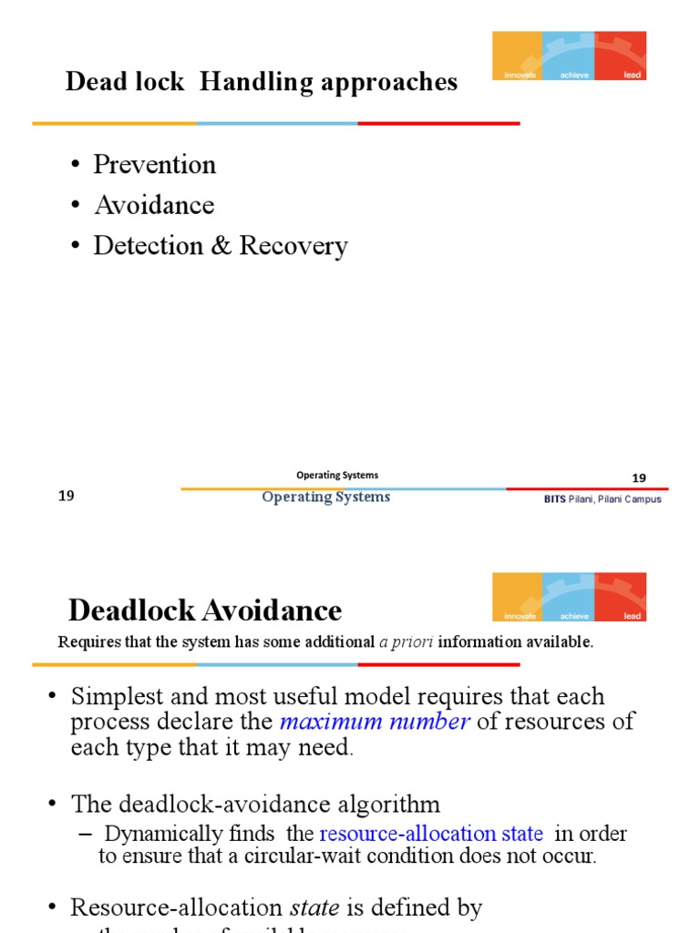Dead Lock Handling Approaches: Operating Systems | PDF | Applied ...