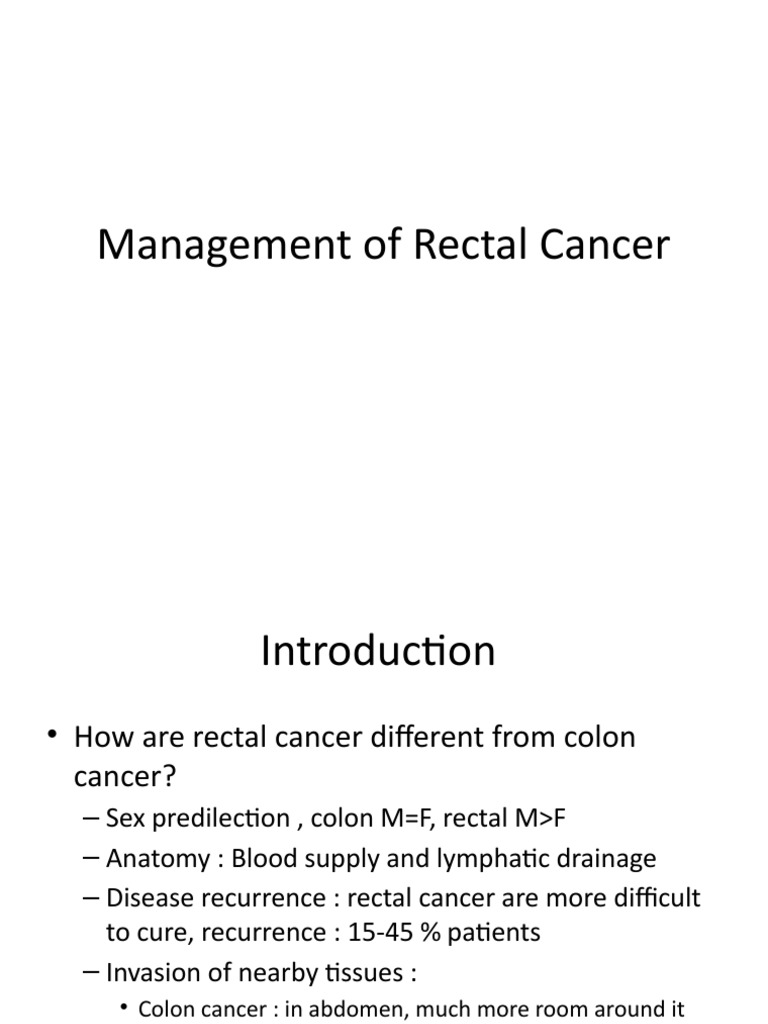 Management of Rectal Cancer | PDF | Colorectal Cancer | Rectum