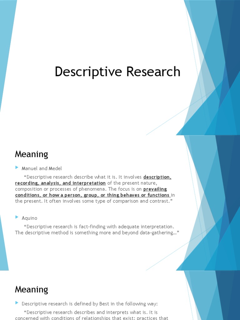 Understanding Descriptive Research | PDF | Survey Methodology ...