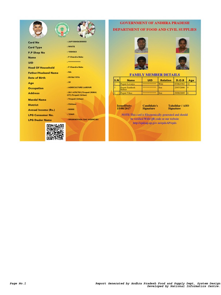 Government of Andhra Pradesh Department of Food and Civil Supplies ...