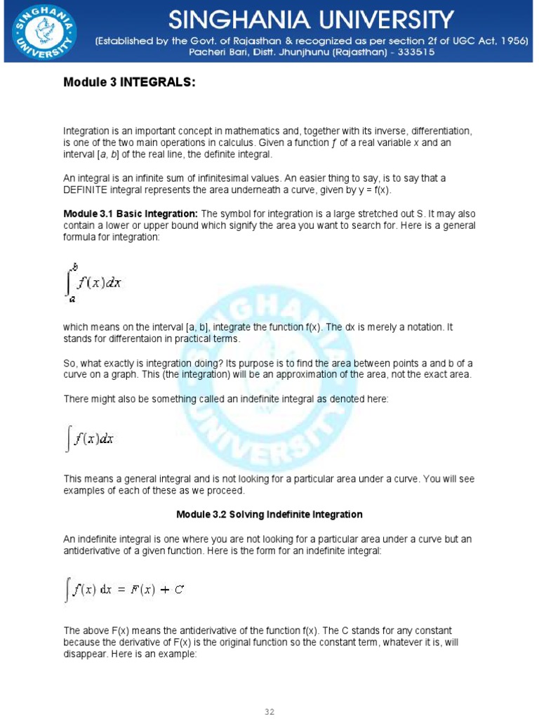 3 Integrals | PDF | Fraction (Mathematics) | Integral