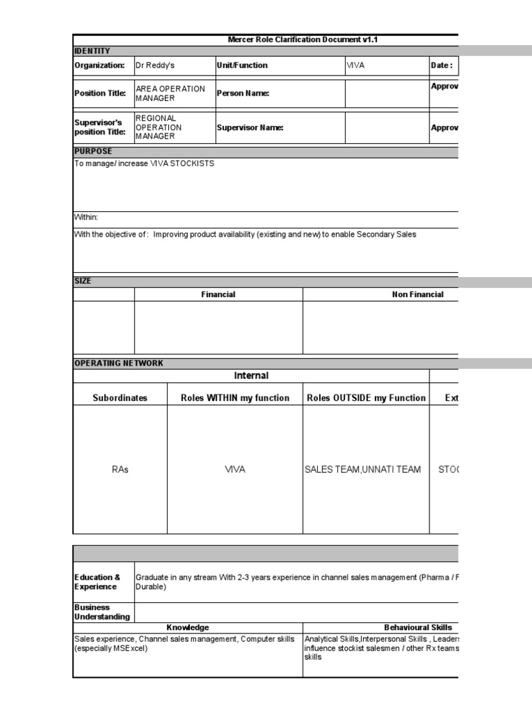 Role Clarification AOM | PDF | Inventory | Business