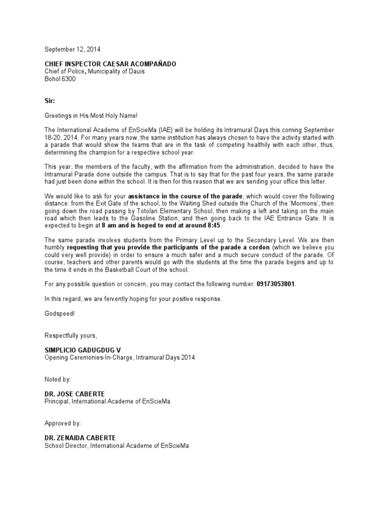 Letters For The Intrams Parade | PDF