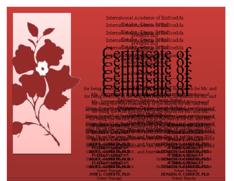 MR and Ms Intrams Certificates For Major Awards | PDF