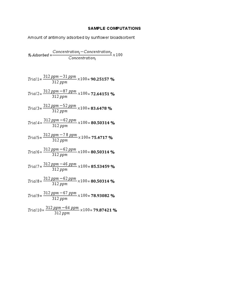 Sample Computations | PDF