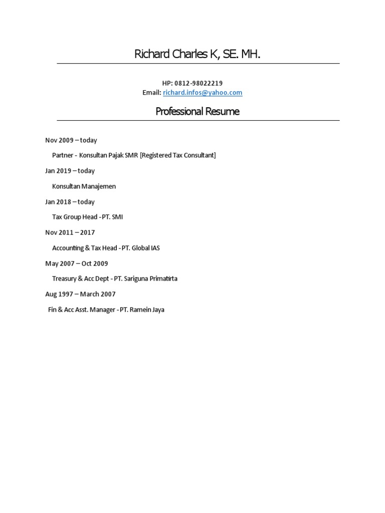 Richard Charles K - Resume | PDF