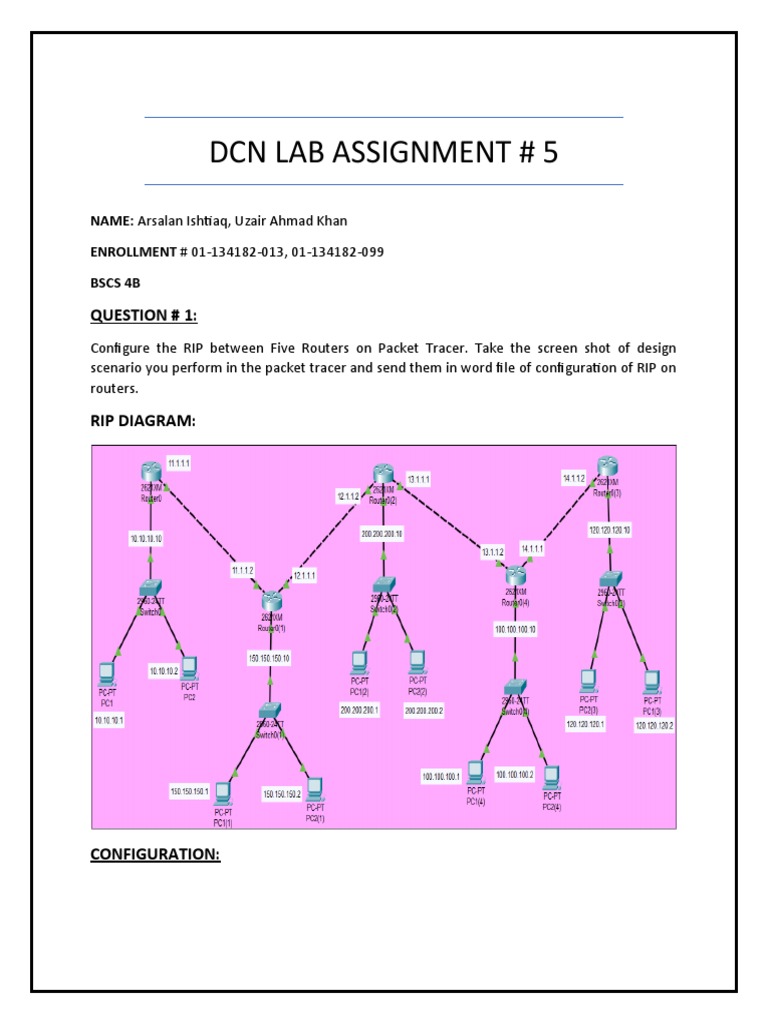 DCN Lab Assignment # 5: Question # 1 | PDF