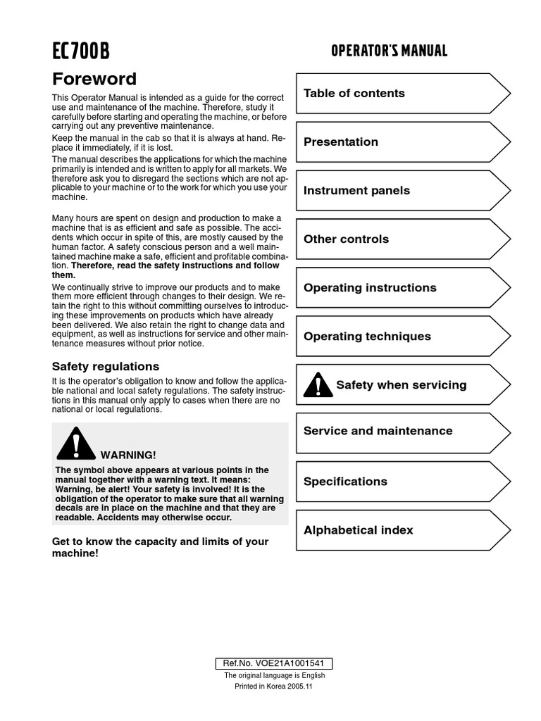 Excavator Operator Manual | PDF | Electromagnetic Compatibility ...