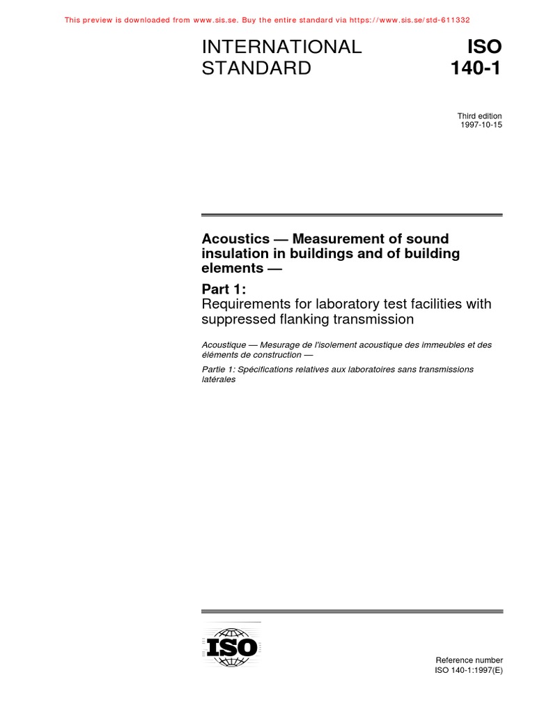 Iso 140-1 | PDF | International Organization For Standardization ...