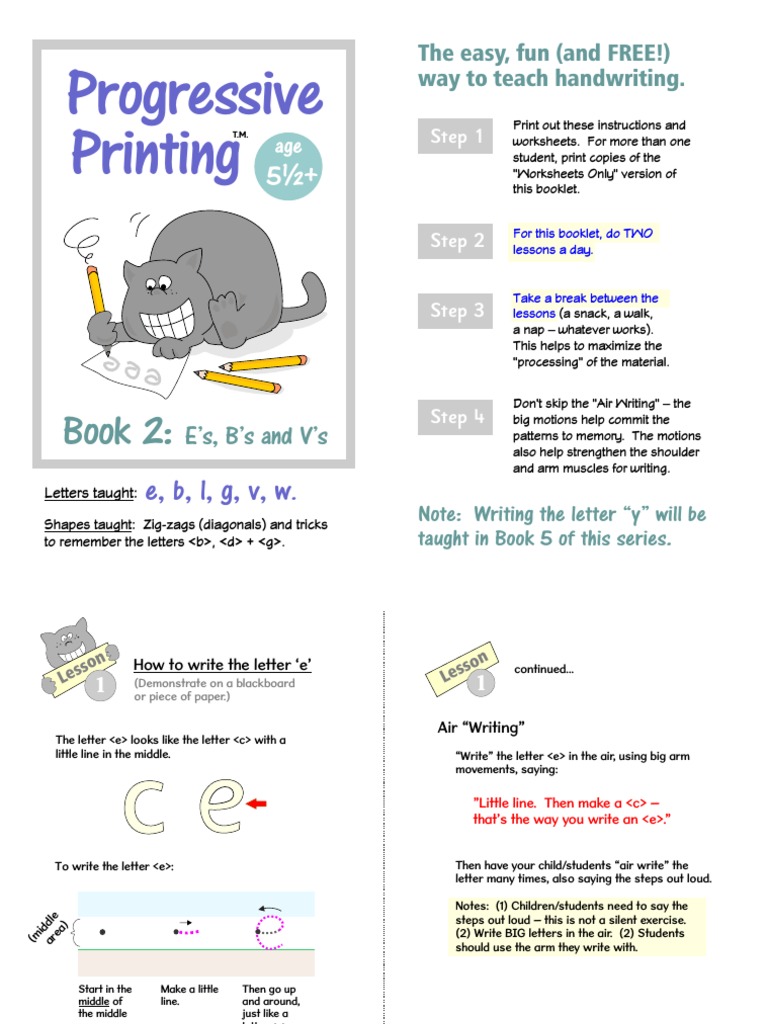 Progressive Printing: Book 2 | PDF | Phonics
