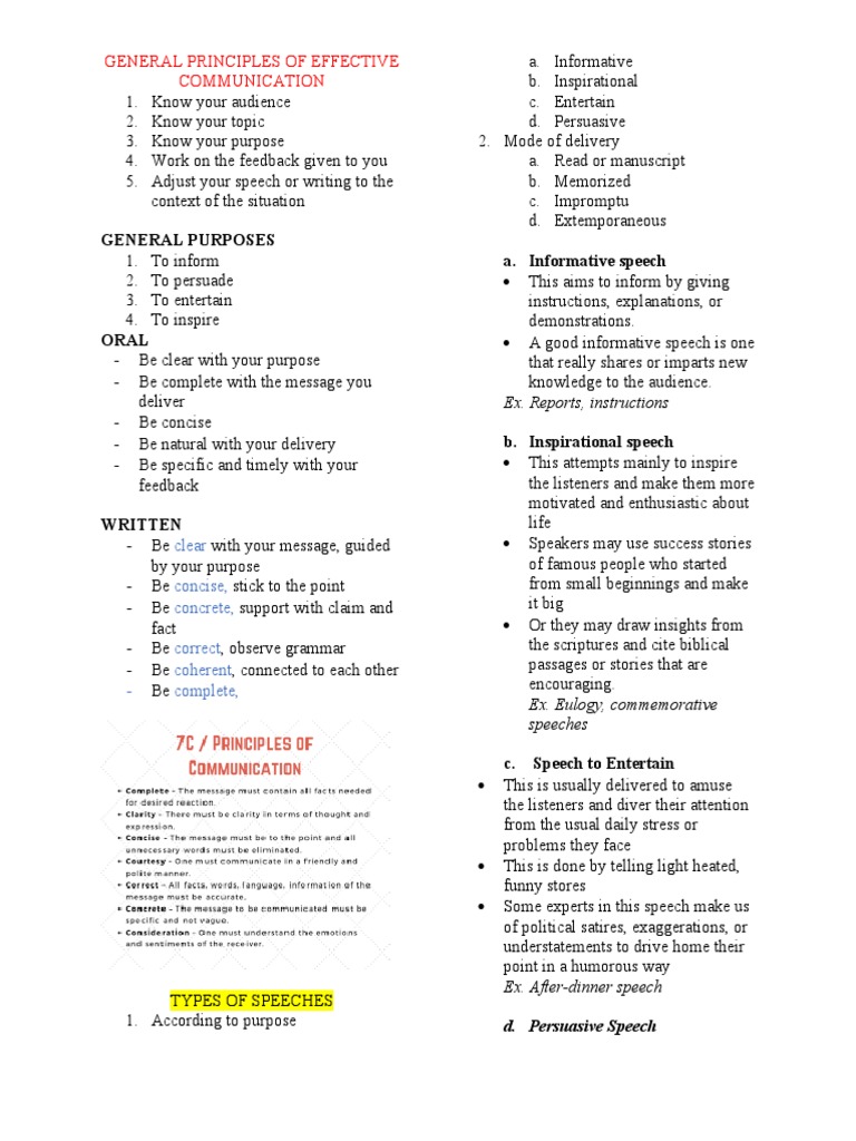 General Principles of Effective Communication | PDF | Persuasion ...