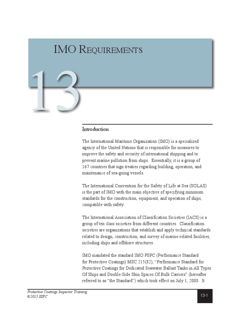 IMO Requirements | PDF | Specification (Technical Standard) | Nature